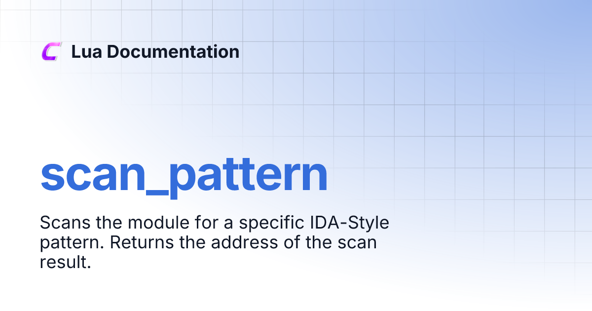 scan_pattern | Lua Documentation