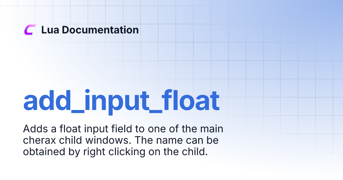 add_input_float | Lua Documentation